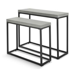 Tchibo - 2 Konsolentische in Betonoptik - 85x31x65,5cm - Stahl