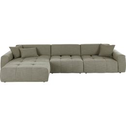 Ecksofa 3C CANDY "Yoshy mit Komfortfunktionen, modern und bequem, L-Form", grau (anthrazit), B:378cm H:74cm T:200cm, 100% Polyester, Sofas, Ecksofa, Zwei verschiedene Sitztiefen durch verstellbare R&uuml;ckenlehne