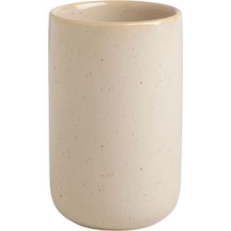 Möve Zahnputzbecher MÖVE "Aura", creme, H:12cm Ø:7,5cm, Keramik, Zahnputzbecher