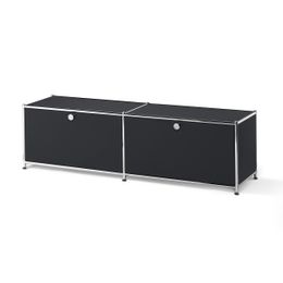 Tchibo - Metall-Lowboard mit 2 Klappenf&auml;chern - 152x40x44,5cm - schwarz -