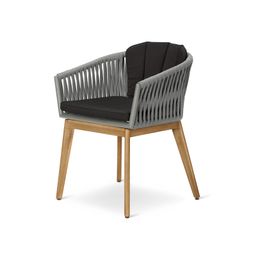 Tchibo - Dining-Sessel mit Textilgeflecht - 57,5x62,5x76,5cm - anthrazit - Akazienholz / Aluminium / Polypropylen