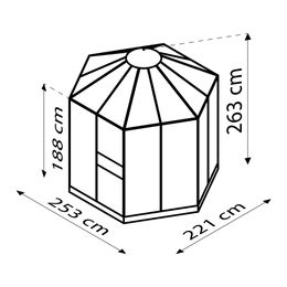 Vitavia Gew&auml;chshaus Pavillon 4 - 253x221x263cm - smaragdgr&uuml;n -