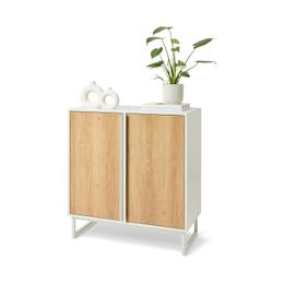 Tchibo - Kommode »Leeg« mit 2 Türen - 80x40x85,5cm - hellgrau - Holz / Stahl