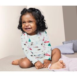 Tchibo - 3 Langarmbodys - Baby - Gr. 50/56 - hellblau/print