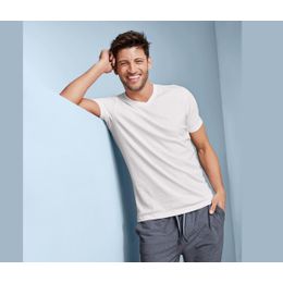 Tchibo - 2 T-Shirts mit V-Ausschnitt - Herren - Gr. S - wei&szlig;