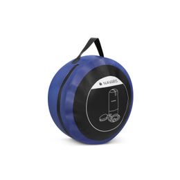 Navaris Campingdusche mit Fu&szlig;pumpe - dunkelblau