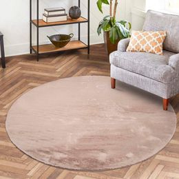 Hochflor-Teppich Carpet City "TOPIA400", grau (taupe), H:21mm Ø:160cm, Obermaterial: 100% Polyester, Teppiche, besonders weich und kuschelig durch Polyester, Uni-Farben