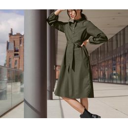 Tchibo - Popeline-Kleid mit Bindeg&uuml;rtel - Damen - Gr. 36 - olivgr&uuml;n