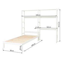 Hoppekids Regalbett &raquo;Storey&laquo; - 209x208x181,5cm - wei&szlig; -