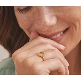 Tchibo - Gold Ring Zirkonia Kleeblatt - Damen - Gr. 19 - wei&szlig;