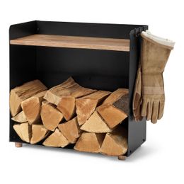 Tchibo - Breites Kaminholzregal mit Ablagefl&auml;che - 50x25x47,5cm - schwarz - Stahl / Holz