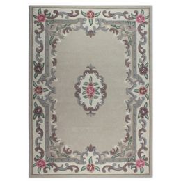 Wollteppich FLAIR RUGS "Aubusson", beige (natur), B:75cm H:10mm L:150cm, Wolle, Teppiche, Wolle, Teppich, Wohnzimmer, Schlafzimmer, Esszimmer