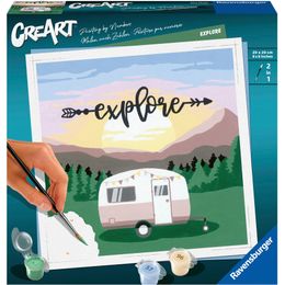Malen nach Zahlen Ravensburger "CreArt, Explore", bunt, Malvorlagen, KinderB:20cm H:20cm, Made in Europe, B:20cm H:20cm