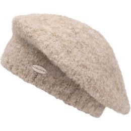 Baskenmütze Chillouts "Odett Hat", Damen, beige, Strick, Materialmix, meliert, unifarben, Mützen, mit lockerer Passform