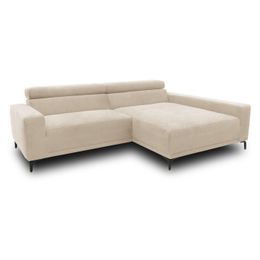 DOMO collection Sofa - 248x172x90cm - schwarz - Polyester / Nylon / Holz