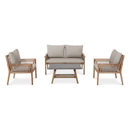 Tchibo - Lounge-Set mit Textilgeflecht - 130x73x81,5cm - dunkelgrau - Holz / Akazienholz / Polypropylen