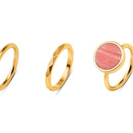 Tchibo - 3er-Ring-Set - Damen - Gr. 18 - gold