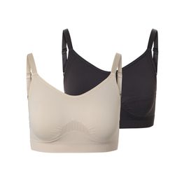 Tchibo - 2 Seamless-Sport-BHs - Damen - Gr. M - braun
