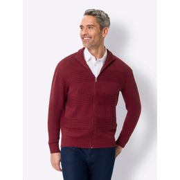 Strickjacke CLASSIC, Herren, Gr. 60, rot (dunkelrot), 50% Baumwolle, 50% Polyacryl, gemustert, unifarben, Strickjacken