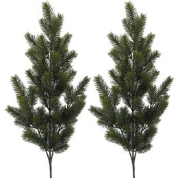 Winterliche Kunstpflanze CREATIV DECO "Weihnachtsdeko", grün, H:87cm, Kunststoff, Kunstpflanzen, Zweig im 2er Set