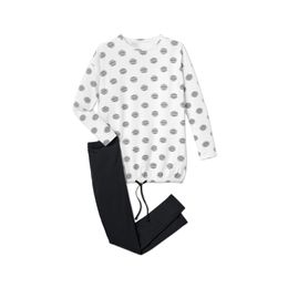 Tchibo - M&auml;dchen Pyjama - M&auml;dchen - Gr. 158/164 - schwarz/gepunktet