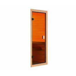 Karibu Sauna &raquo;Ciera&laquo; mit Kranz - naturfarben