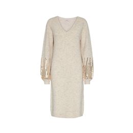 Tchibo - Strickkleid mit Pailletten - Damen - Gr. S - beige