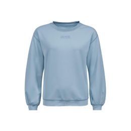 Tchibo - Sweatshirt mit Statement-Print - Gr. S - hellblau/print
