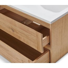 Tchibo - Doppel-Waschtisch mit 2 Schubladen - 119x44,5x50cm - braun -
