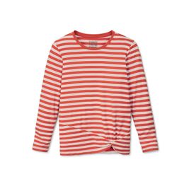 Tchibo - Langarmshirt mit Knotendetail - M&auml;dchen - Gr. 170/176 - orange/gestreift