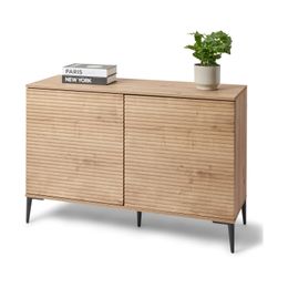 Tchibo - Sideboard »Reet« mit Lamellenoptik - 113,5x40,1x75,8cm - schwarz - Holz / Stahl