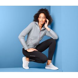 Tchibo - Hybrid-Strickfleecejacke - Damen - Gr. M - hellgrau