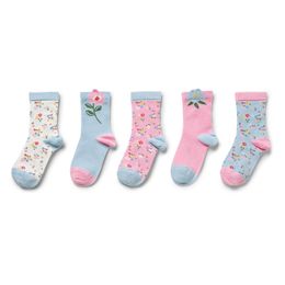 Tchibo - 5 Paar Kinder-Socken - M&auml;dchen - Gr. 31-34 - hellblau