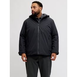 Jack & Jones PlusSize Outdoorjacke "JJEBRANDON TRANSITIONAL JACKET SN PLS", Herren, Gr. 4XL, schwarz, Web, Obermaterial: 100% Polyester, JACK & JONES PLUSSIZE, unifarben, regular fit hüftlang, hoch geschlossener Ausschnitt, Jacken