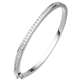 Armreif Jobo "Silberarmreif", silber 925, Armbänder, Damen, Silber 925 (Sterlingsilber), 925 Silber rhodoniert mit 31 Zirkonia 17 cm