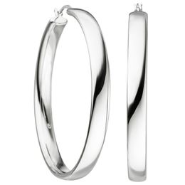 Paar Creolen Jobo "Ohrringe 50 mm", silber (silber 925), Ohrringe, Damen, 50,4mm, Silber 925 (Sterlingsilber), 925 Silber