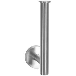 Toiletten-Ersatzrollenhalter Kleine Wolke "Allegra", grau (chromfarben), B:5,2cm H:16,2cm L:8,1cm, Edelstahl, Toilettenpapierhalter, Edelstahl