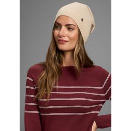 Beanie Laura Scott, Damen, grau (hellgrau meliert), Feinstrick, Obermaterial: 50% Viskose (LENZING™ ECOVERO™), 28% Polyester, 22% Polyamid, meliert, unifarben, Mützen, mit modischen Rippenabschlüssen - NEW