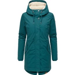 Kurzmantel Ragwear "Cannas YOUMODO", Damen, Gr. L (40), ocean, Obermaterial: 65% Polyester, 35% Baumwolle, Innenfutter: 100% Polyester, Wattierung: 100% Polyester, gerade ca. Mitte Oberschenkel, hoch geschlossener Ausschnitt, Ärmel ohne Ärmelschlitz Rippbündchen mit Druckknopf,verstellbar, Mäntel, Kurzer Damen Mantel mit verstellbarer Kapuze