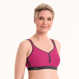 Sport-BH Anita active "Performance", Damen, Gr. 80, Cup A, grau (pink, anthrazit), Stoff, Obermaterial: 62% Polyamid, 21% Polyester, 17% Elasthan, Mesh, clean, matt, unifarben, Basic, BHs, Cup A-E, vorgeformte Cups, verstellbare Träger, atmungsaktiv, nahtlos