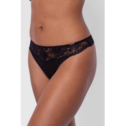 Dorina Damen Tanga "JEMMA", Gr. Lschwarz, Obermaterial: 89% Polyamid, 11% Elasthan, Unterhosen, Spitze, Mesh, Keyhole-Detail, feminin