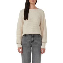 Strickpullover s.Oliver, Damen, Gr. 46, light beige melange, Strick, Obermaterial: 60% Baumwolle, 40% Polyacryl, unifarben, weit h&uuml;ftbedeckend, Rundhals, Flachstrickb&uuml;ndchen, Pullover Strickpullover, mit Strick-Muster und Rundhals