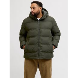 Jack & Jones PlusSize Steppjacke "JJESOHO PUFFER HOOD SN PLS", Herren, Gr. 5XL, rosin, Web, Obermaterial: 100% Polyester, JACK & JONES PLUSSIZE, unifarben, regular fit, hoch geschlossener Ausschnitt, Jacken Steppjacke