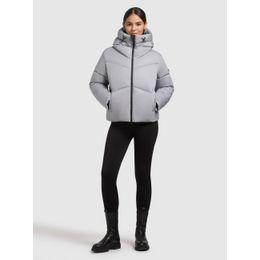 Steppjacke Khujo "MILLY", Damen, Gr. L, bliss melange grau, Twill, 100% Polyester, unifarben, eingesetzt elastischer Bund mit Windstopper, Jacken
