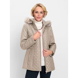 Steppjacke CLASSIC, Damen, Gr. 38, beige (sesam), 100% Polyester, Fellimitat:63% Polyacryl, 24% Polyester, 13% Modal, Wattierung:100% Polyester, unifarben, Jacken