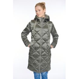 Steppmantel ZABAIONE "Jacket Ci44ara", Damen, Gr. L, frosty khaki, Web, Obermaterial: 100% Polyamid, unifarben, kniebedeckend, Rippb&uuml;ndchen, M&auml;ntel Steppmantel, mit sch&ouml;nem Schimmer