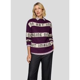 Strickpullover Rabe "Pullover", Damen, Gr. 44, beige, 60%Polyacryl 33%Polyester 7%Alpaka, geringelt, gerade, gerader Abschluss, Pullover