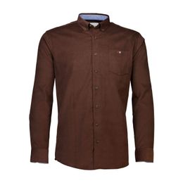Businesshemd Bison "Bison Business-Casual-Hemd", Herren, Gr. L, Normalgr&ouml;&szlig;en, braun (dk braun), Obermaterial: 100% Baumwolle, Hemden