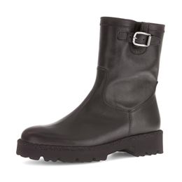 Bikerboots Gabor, Damen, Gr. 43, dunkelbraun, Kalbsleder, unifarben, Schuhe Bikerboots, Blockabsatz, Stiefelette, Herbstboots mit Innenrei&szlig;verschluss