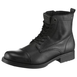 Jack & Jones JACK & JONES Herren Schn&uuml;rboots "JFWSHAUN", Gr. 42schwarz, Leder, Schuhe, mit Innenrei&szlig;verschluss